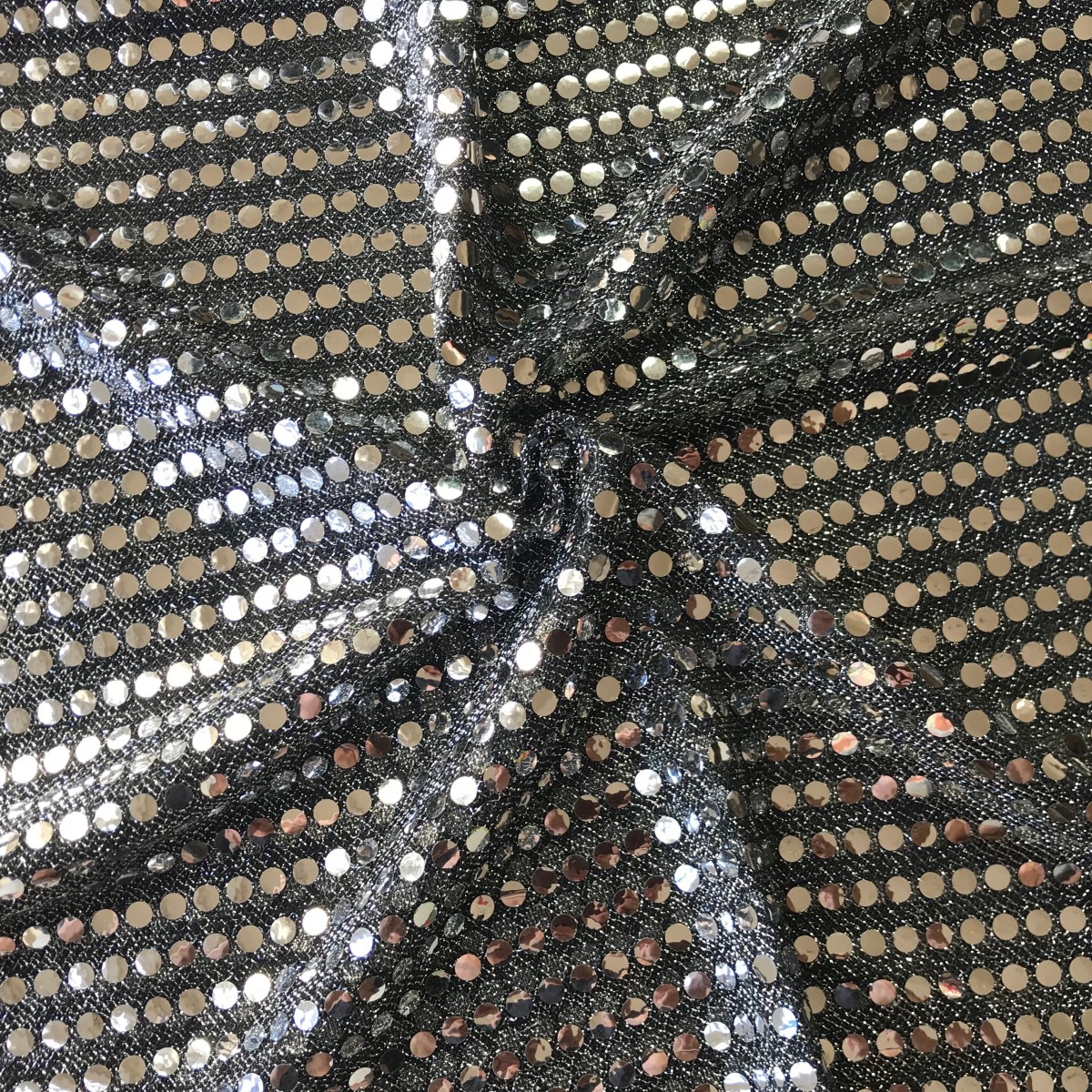 6mm Round Sequins Silver/Black